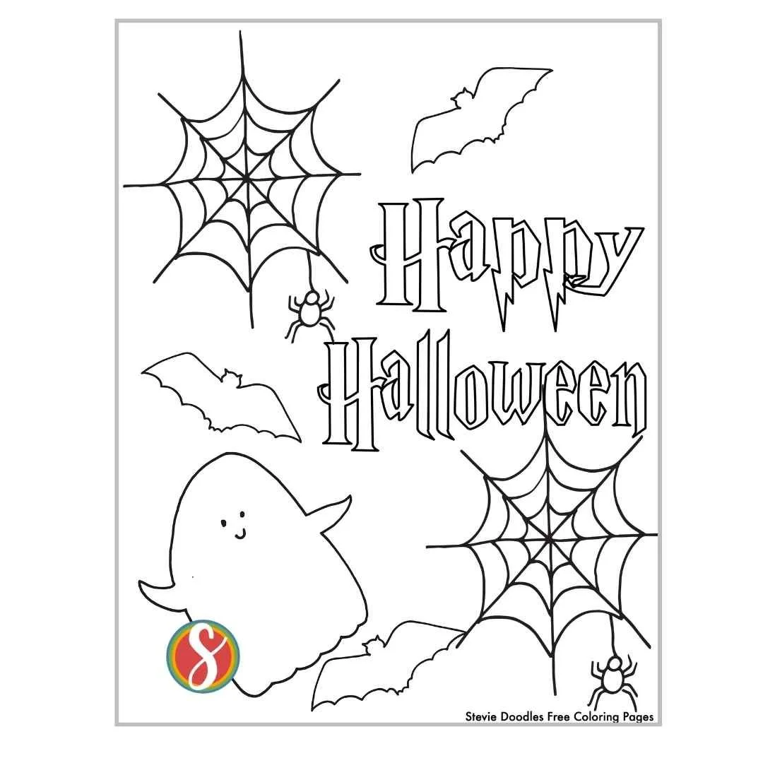 Free Ghost Coloring Pages — Stevie Doodles