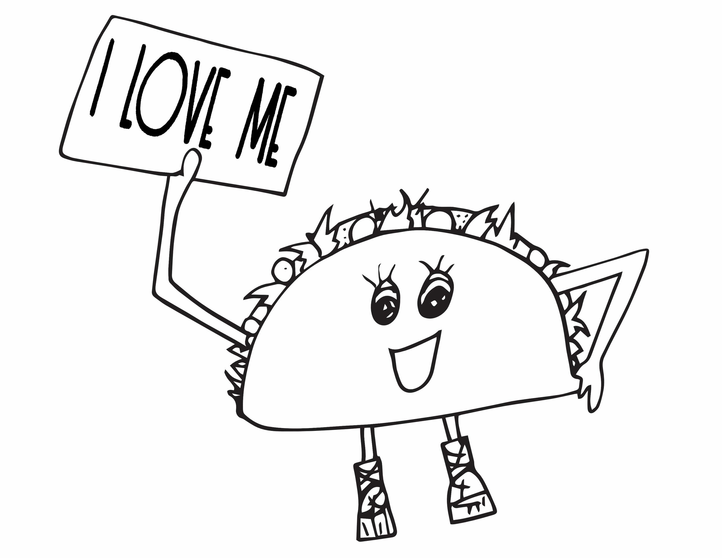 Taco Quote Coloring Pages — Stevie Doodles