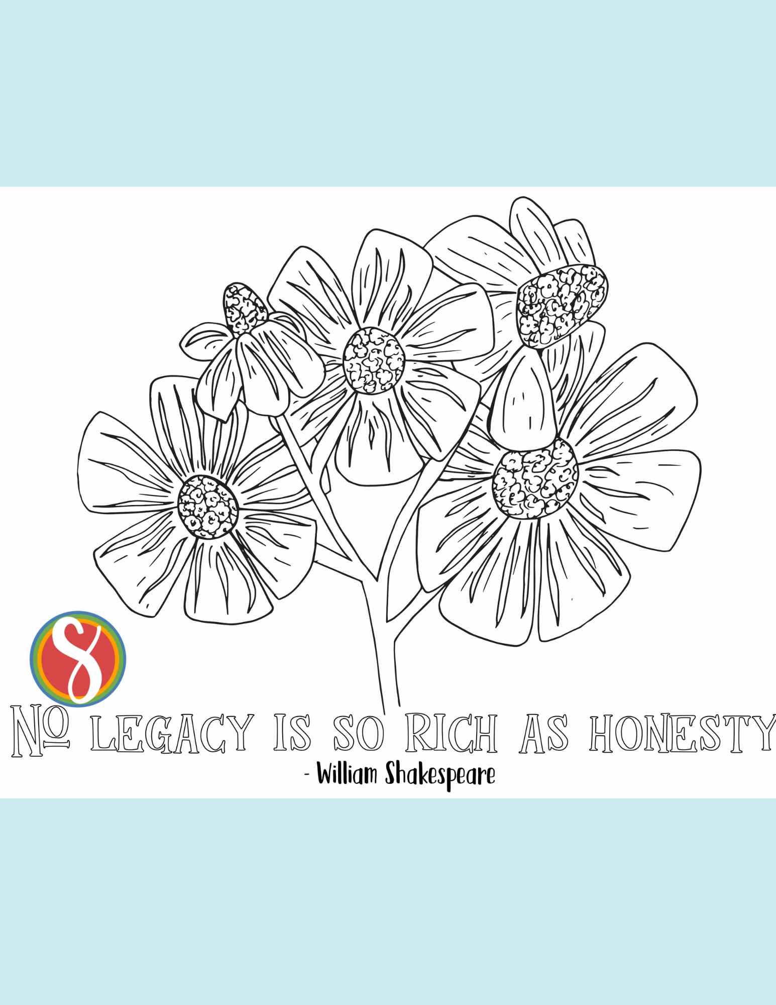 Free Shakespeare Quote Coloring Page — Stevie Doodles