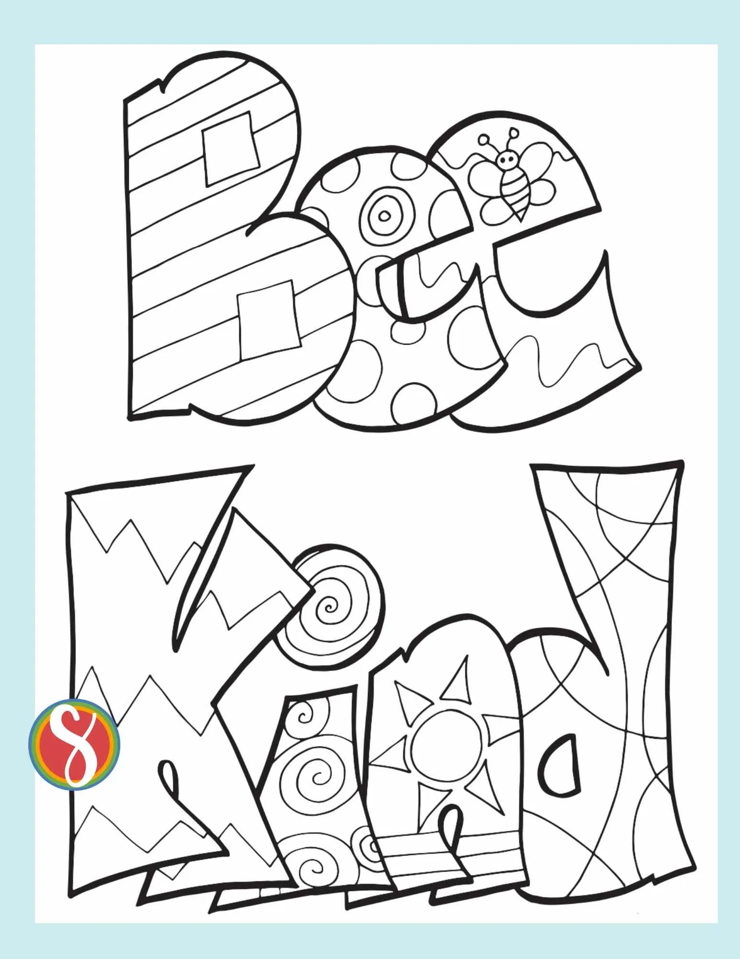 Free BEE Kind Coloring Pages — Stevie Doodles