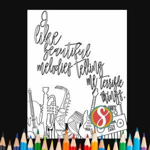Music Quote Coloring Pages — Stevie Doodles