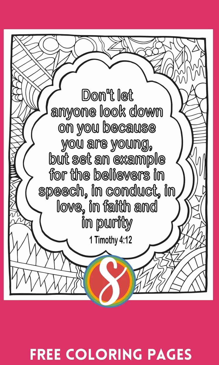Free 1 Timothy Scripture Coloring Pages — Stevie Doodles
