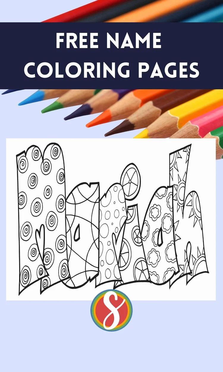MARIAH Free Name Coloring Page — Stevie Doodles