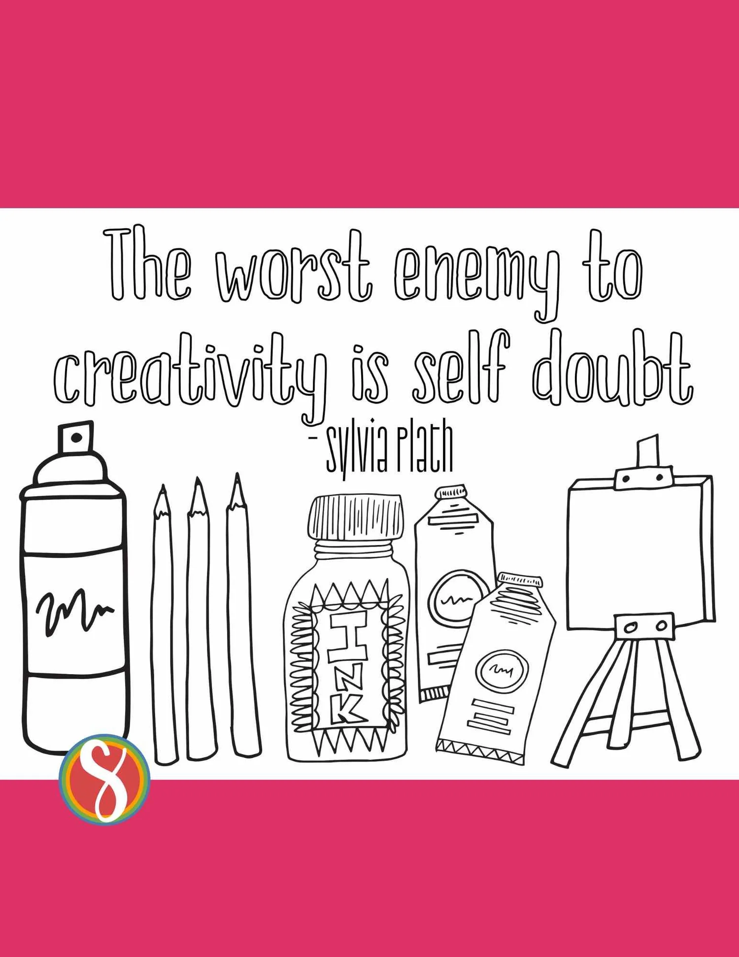Free Creativity Quote Coloring Pages — Stevie Doodles