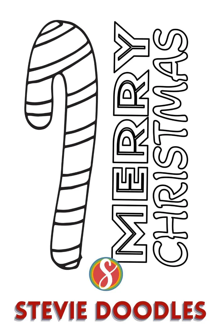 Free Candy Cane Coloring Pages — Stevie Doodles