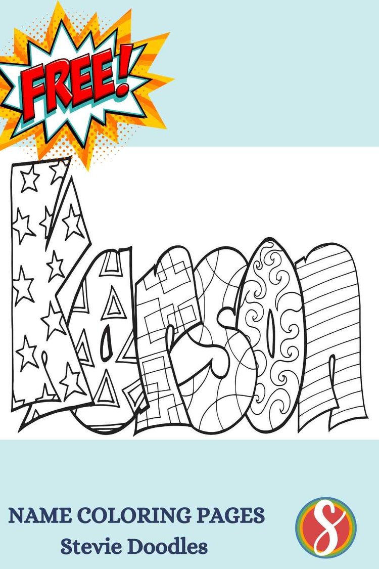Free Karson Coloring Page — Stevie Doodles