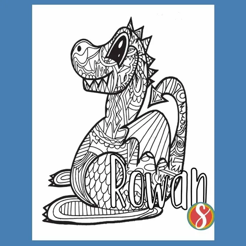 ROWAN Free Name Coloring Page — Stevie Doodles