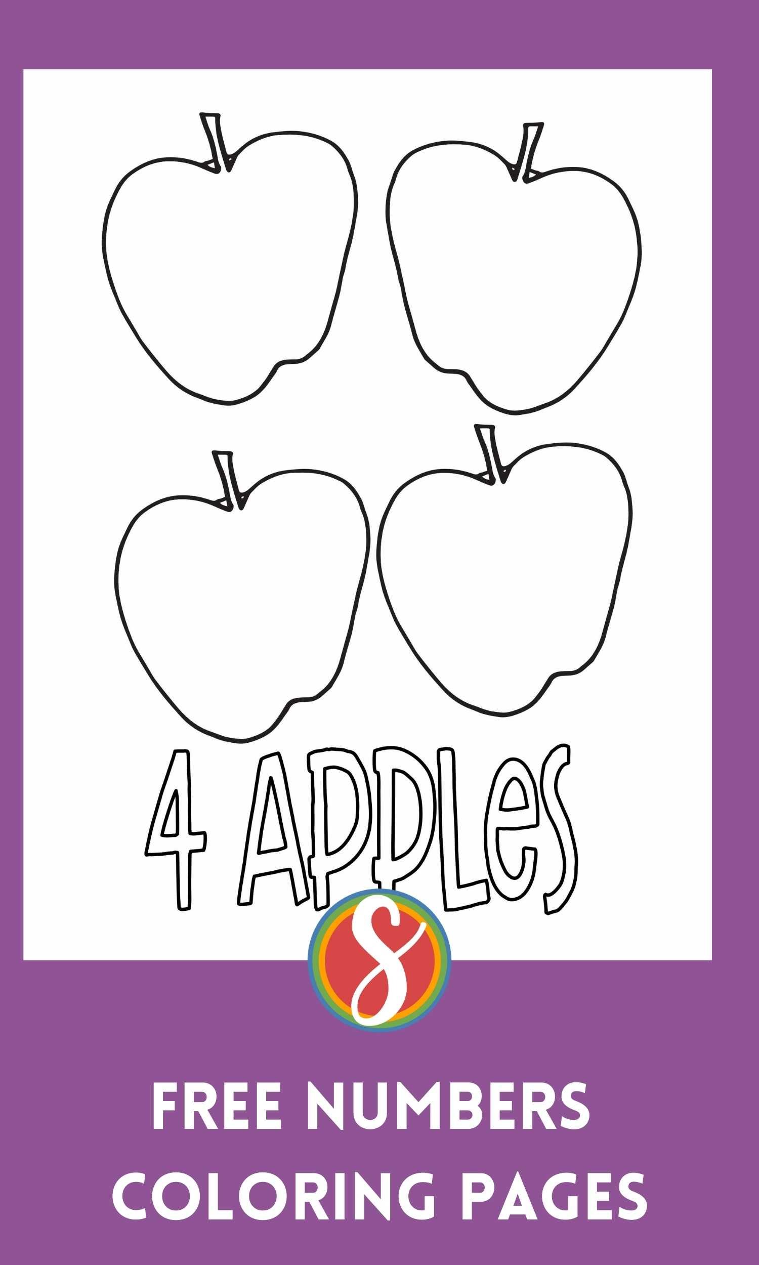 10 Free "Number 4" Coloring Pages — Stevie Doodles