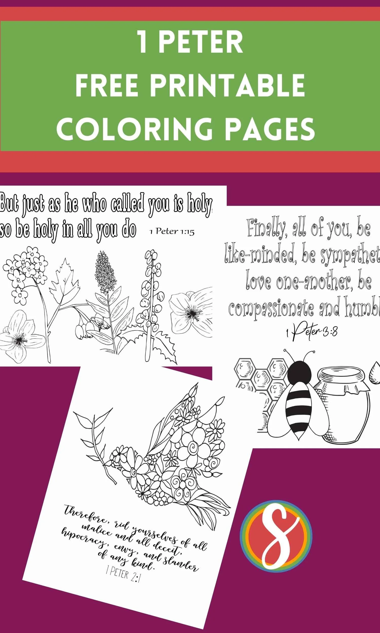 Free 1 Peter Coloring Pages — Stevie Doodles