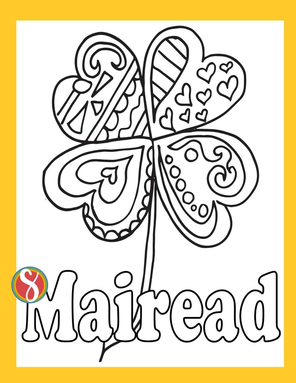 Free MAIREAD Name Coloring Pages — Stevie Doodles