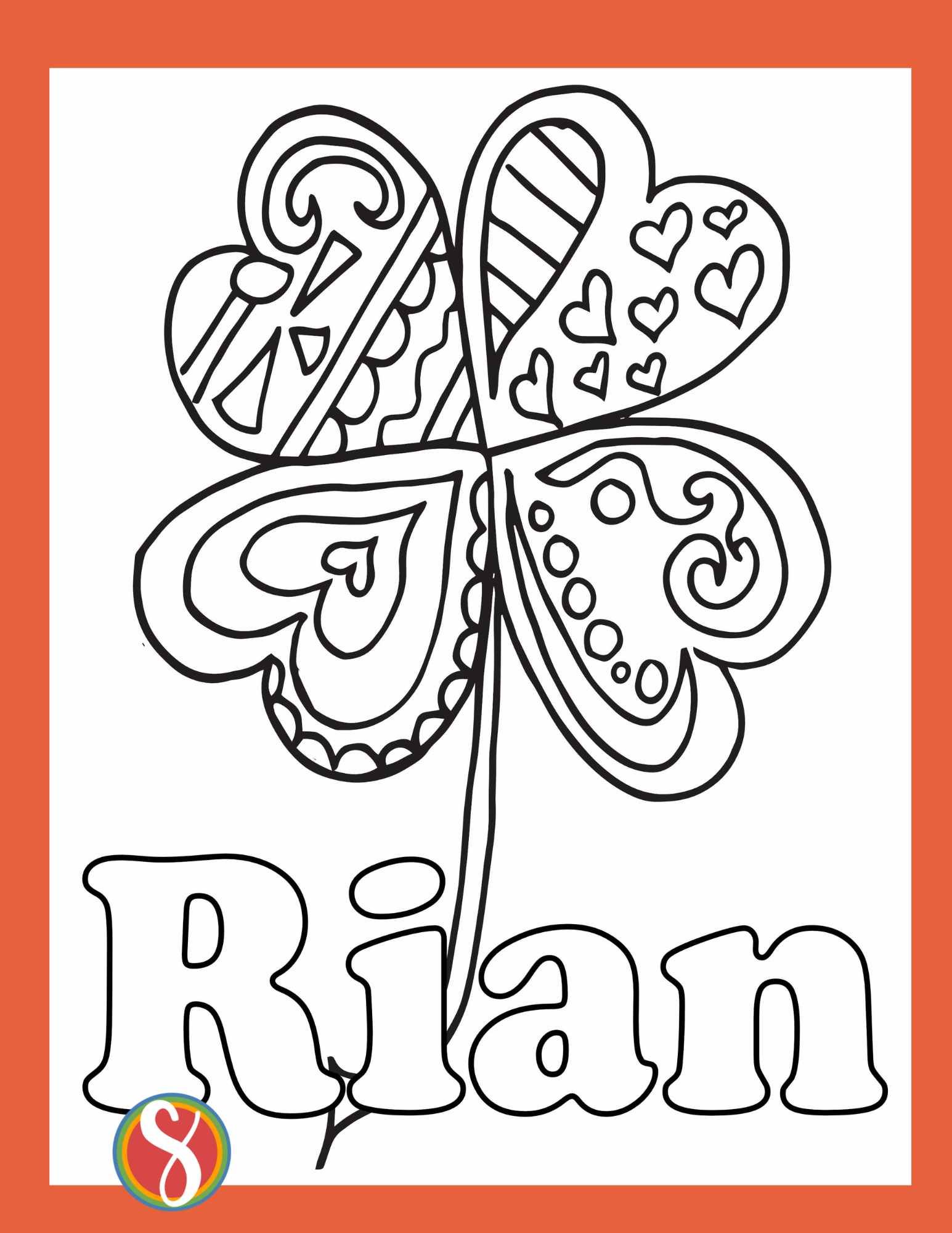 Free RIAN Name Coloring Pages — Stevie Doodles