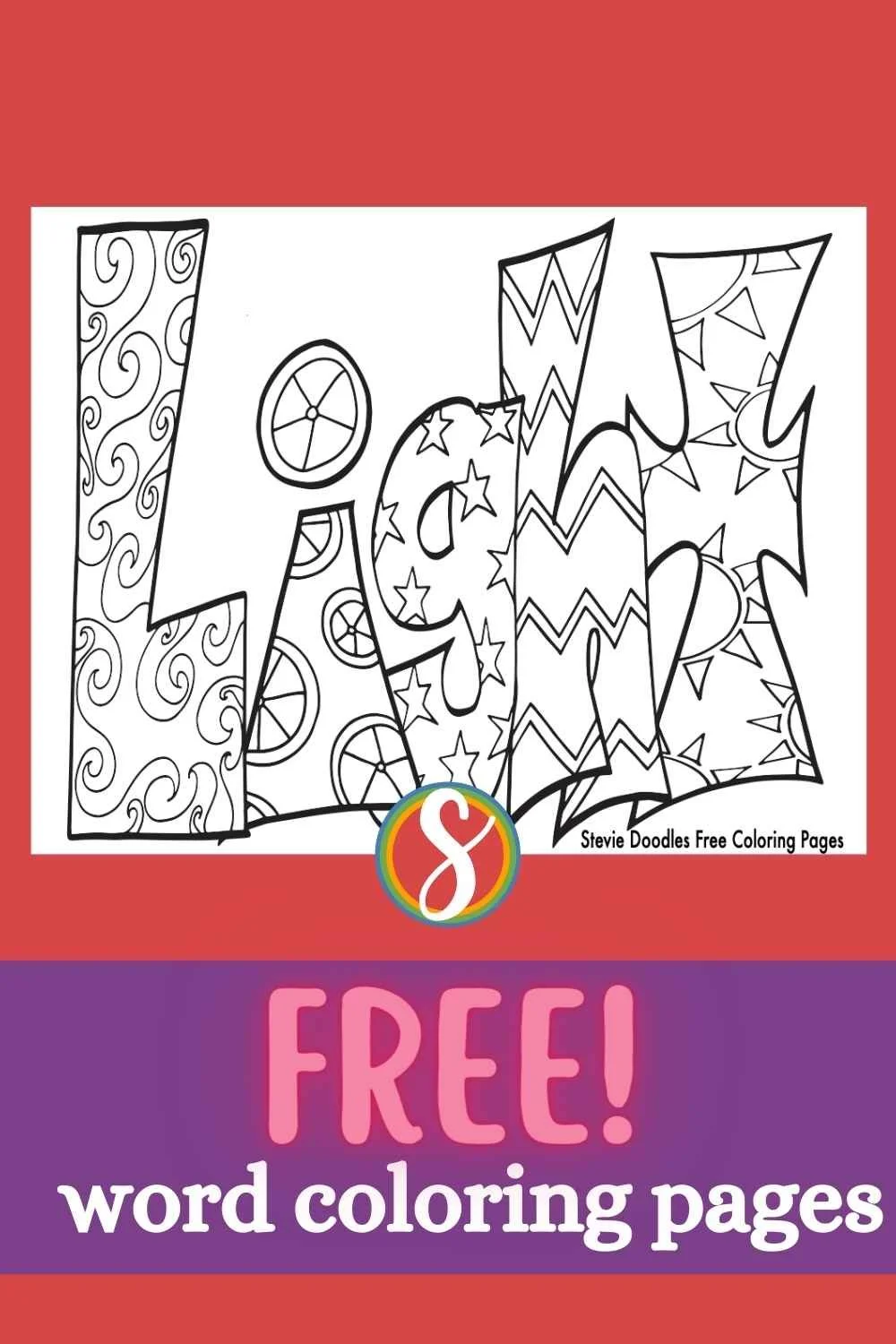 Free "Light" Coloring Page — Stevie Doodles