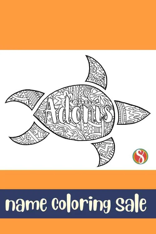 ADONIS Free Name Coloring Page — Stevie Doodles