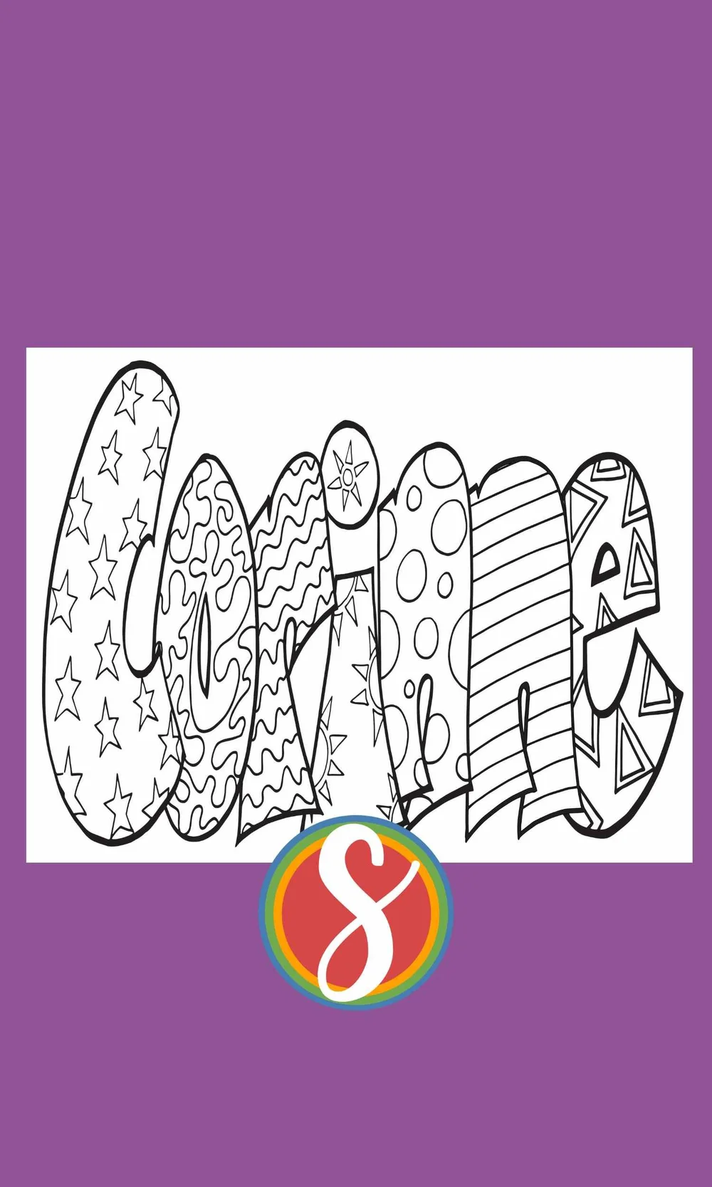 Free "Corinne" Name Coloring Page — Stevie Doodles