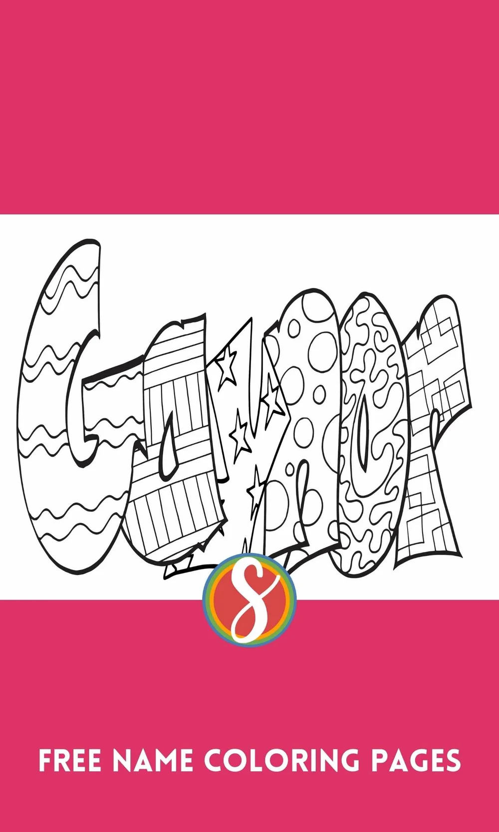 Free GAYNOR Name Coloring Page Printable — Stevie Doodles