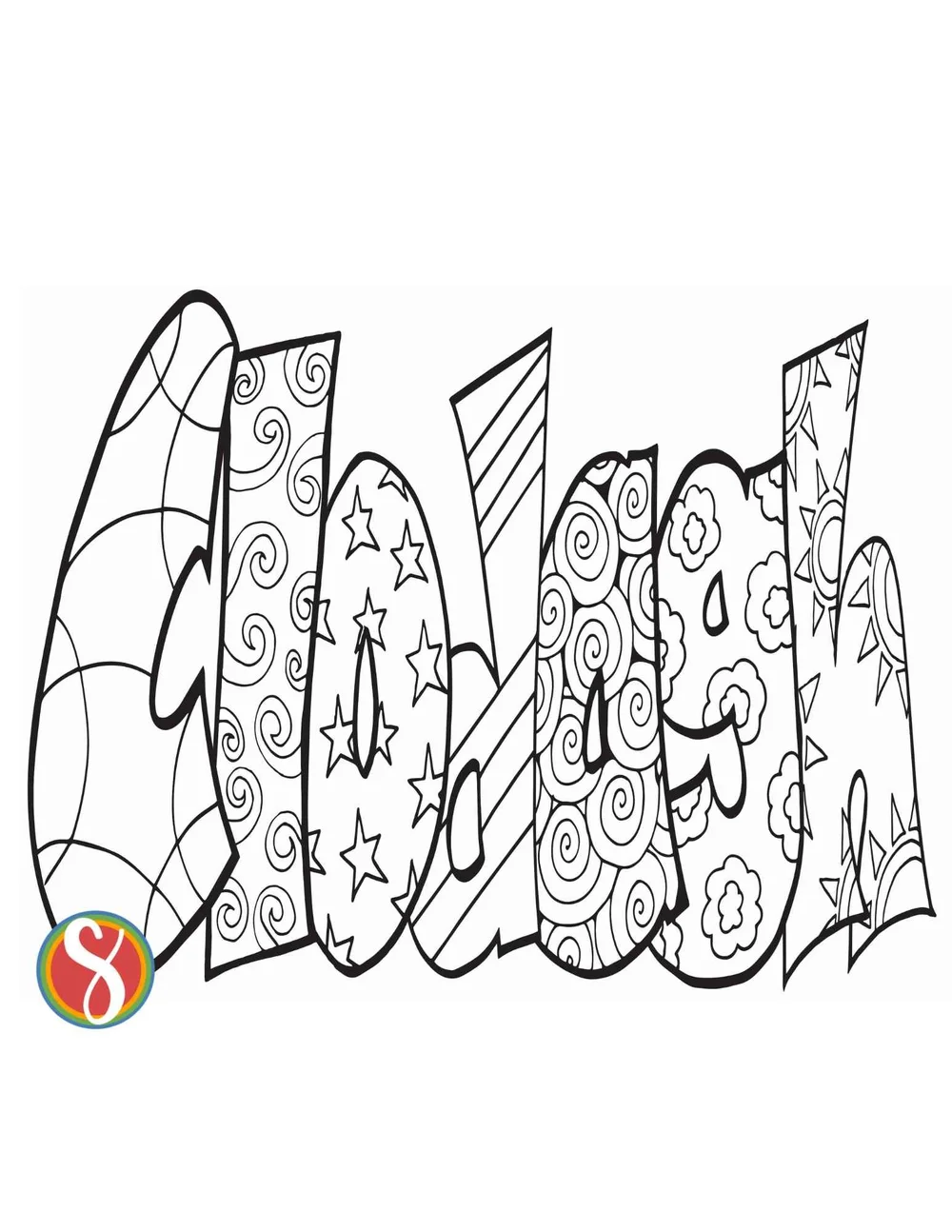 Free CLODAGH Name Coloring Pages — Stevie Doodles