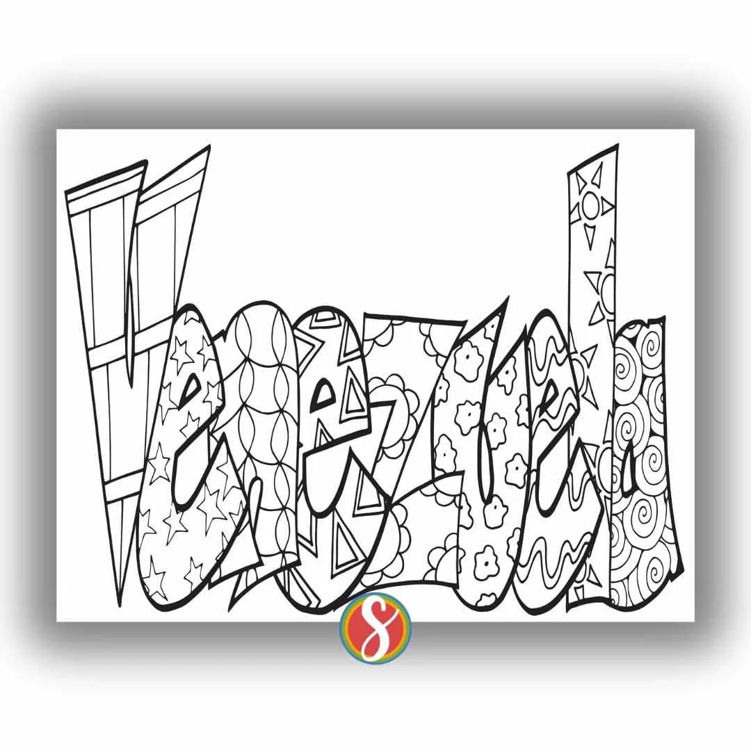 Free VENEZUELA Coloring Page — Stevie Doodles