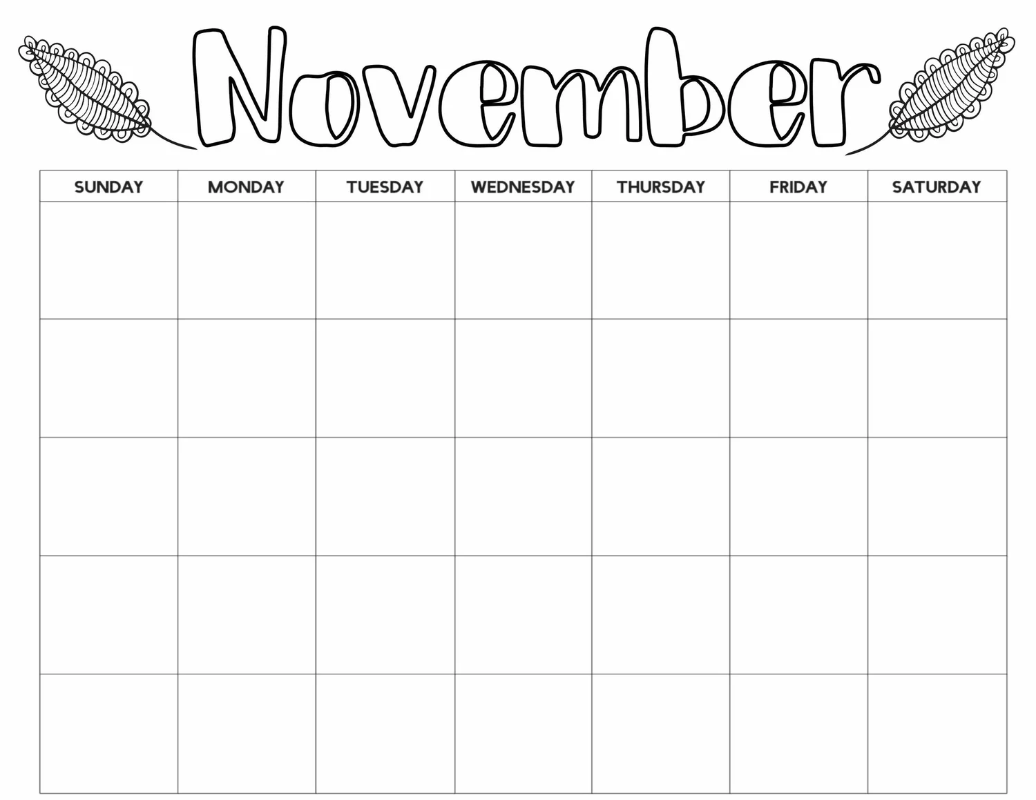 Free November Coloring Pages — Stevie Doodles