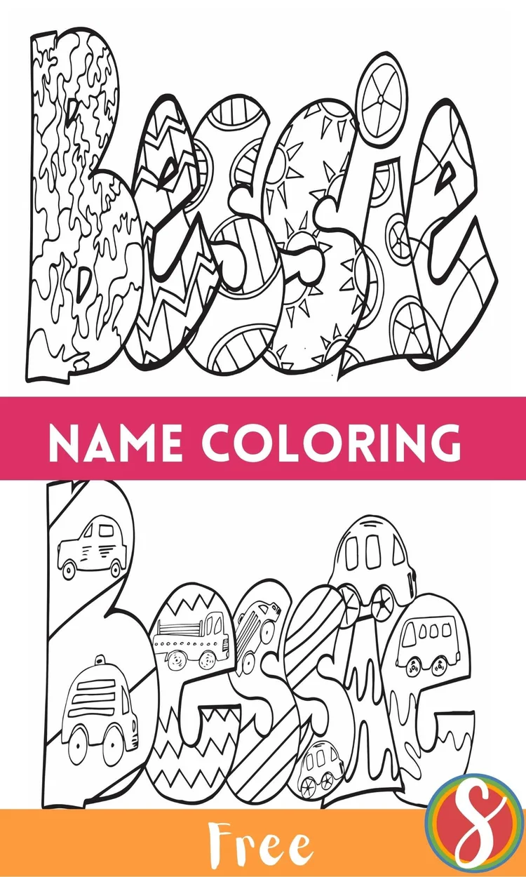 BESSIE Free Name Coloring Pages — Stevie Doodles