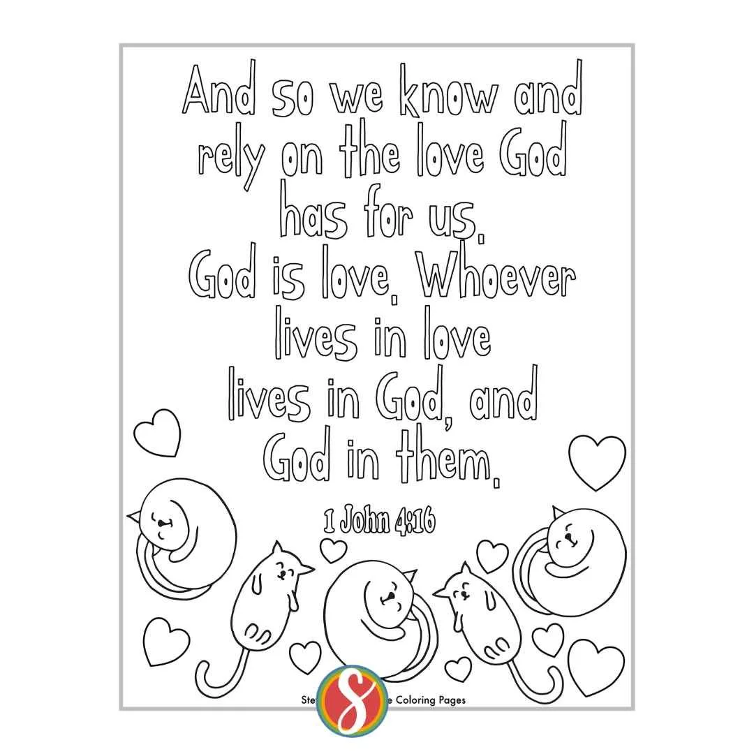 Love Bible Verse Coloring Pages — Stevie Doodles