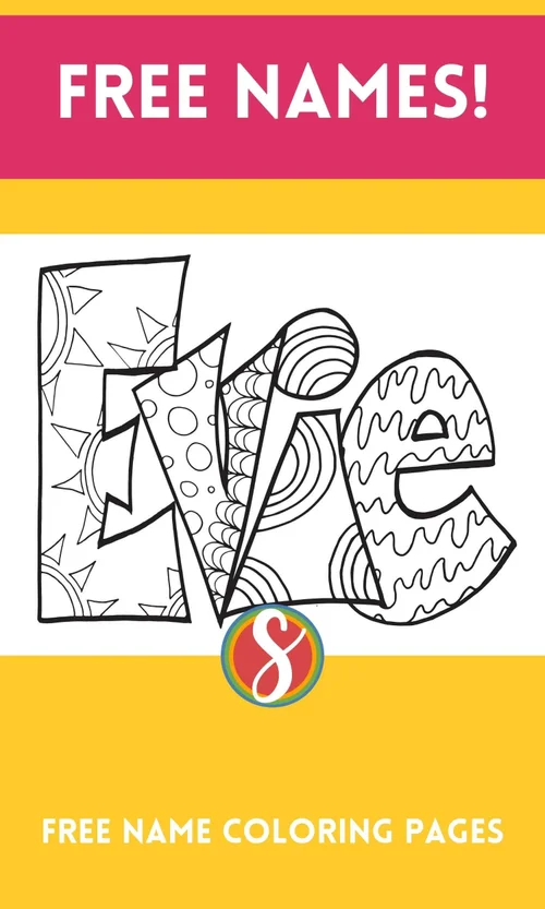 Free EVIE Name Coloring Page Printable — Stevie Doodles