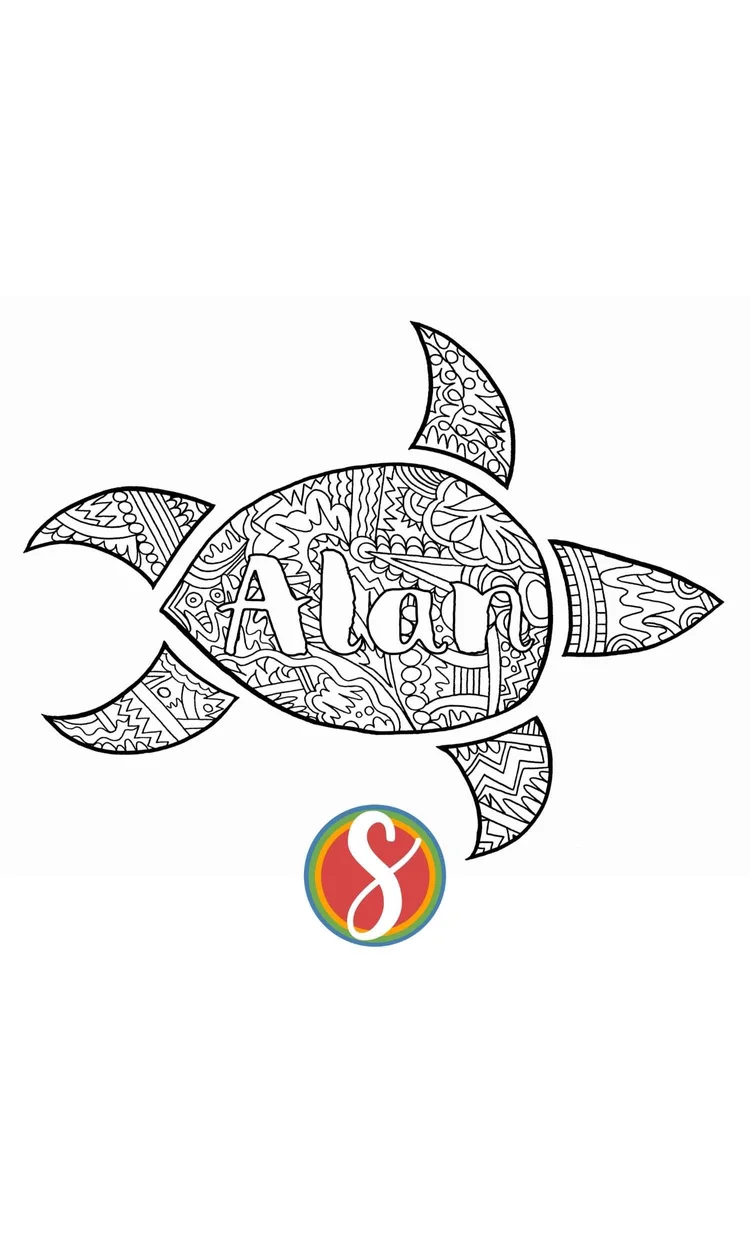 ALAN Free Name Coloring Page — Stevie Doodles