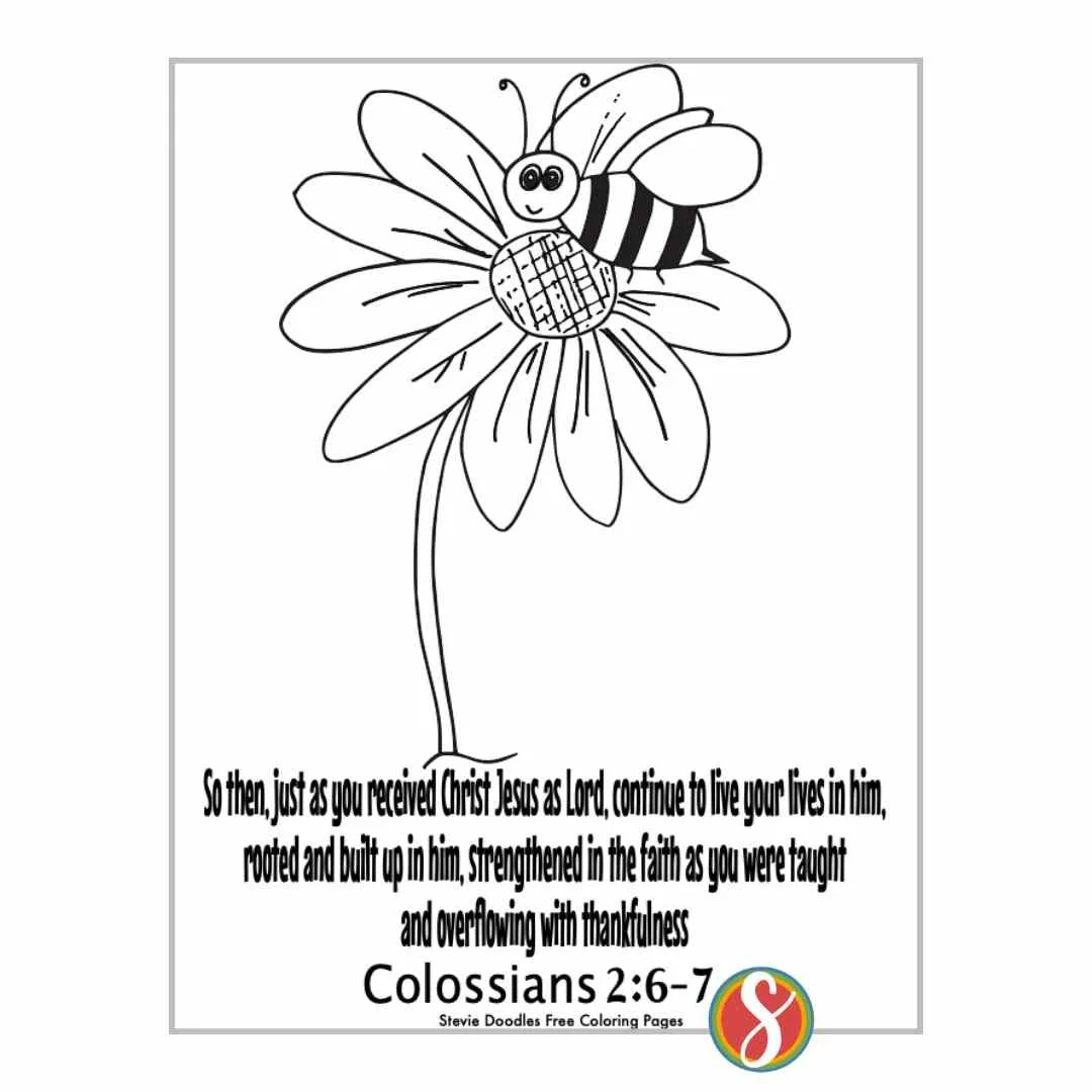 Free Colossians 2:6-7 Coloring Page — Stevie Doodles