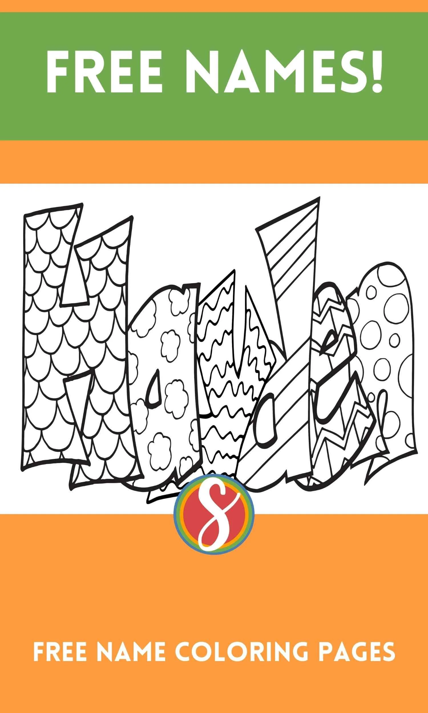 Free HAYDEN Name Coloring Page Printable — Stevie Doodles