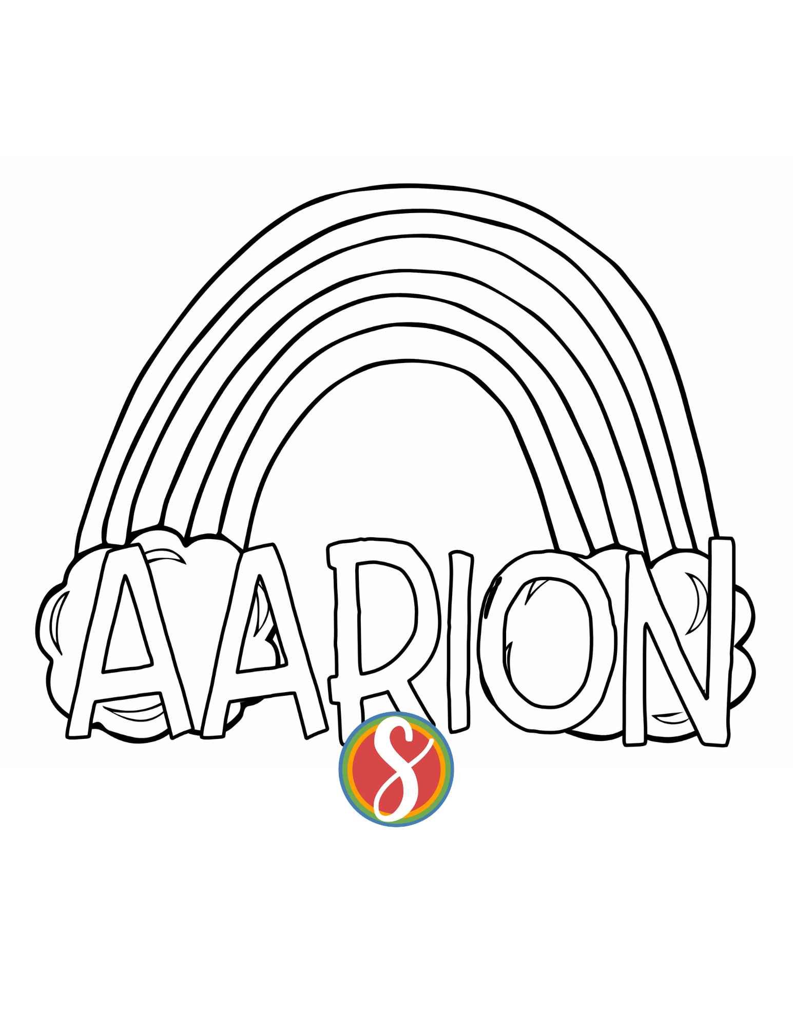 AARION Free Name Coloring Page — Stevie Doodles