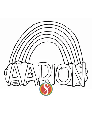 AARION Free Name Coloring Page — Stevie Doodles