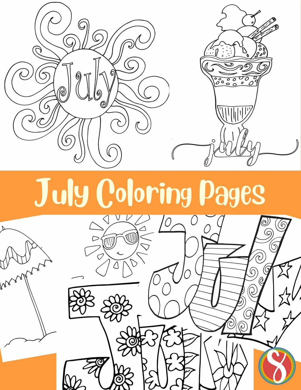 Free July Coloring Pages — Stevie Doodles