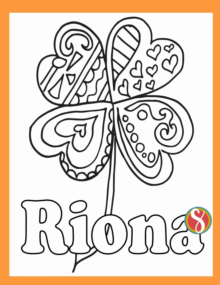 Free RIONA Name Coloring Pages — Stevie Doodles