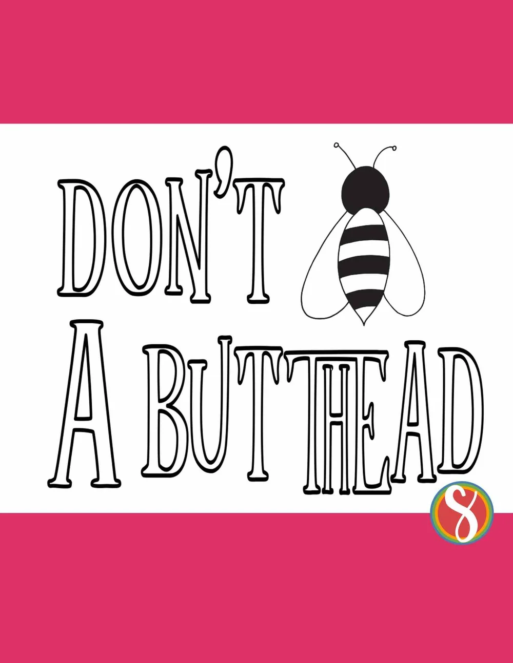 Free BEE Kind Coloring Pages — Stevie Doodles