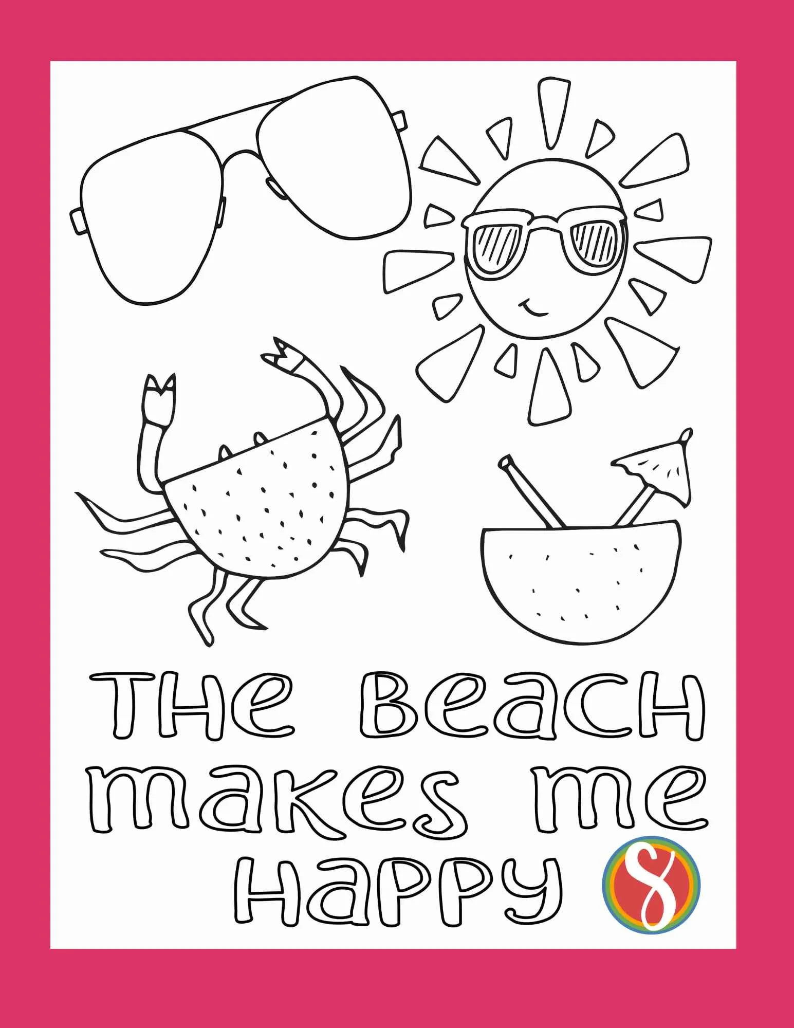 Free Beach Coloring Pages — Stevie Doodles