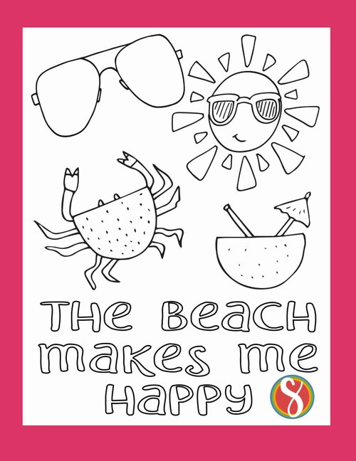 Free Beach Coloring Pages — Stevie Doodles