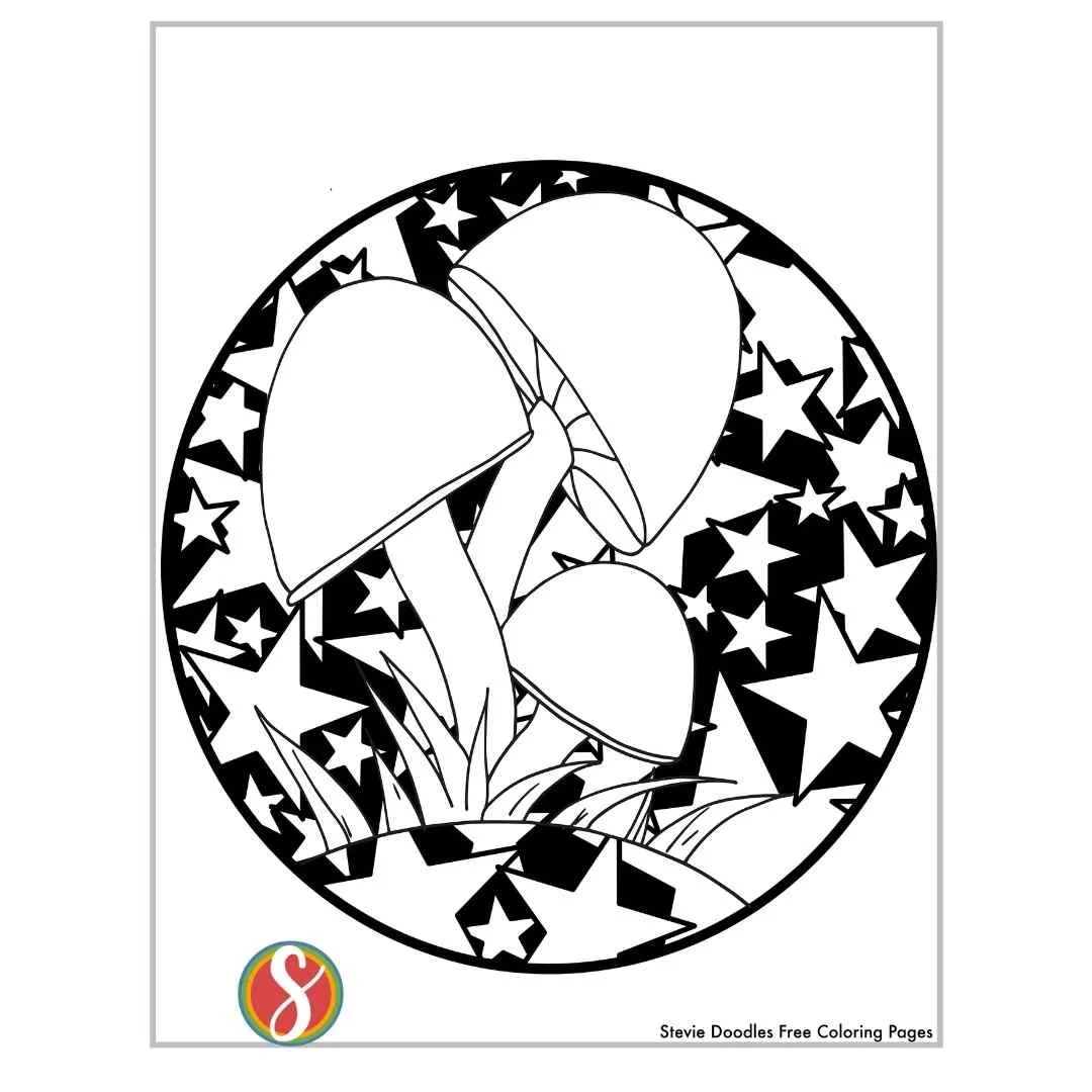 Free Mushroom Coloring Pages — Stevie Doodles