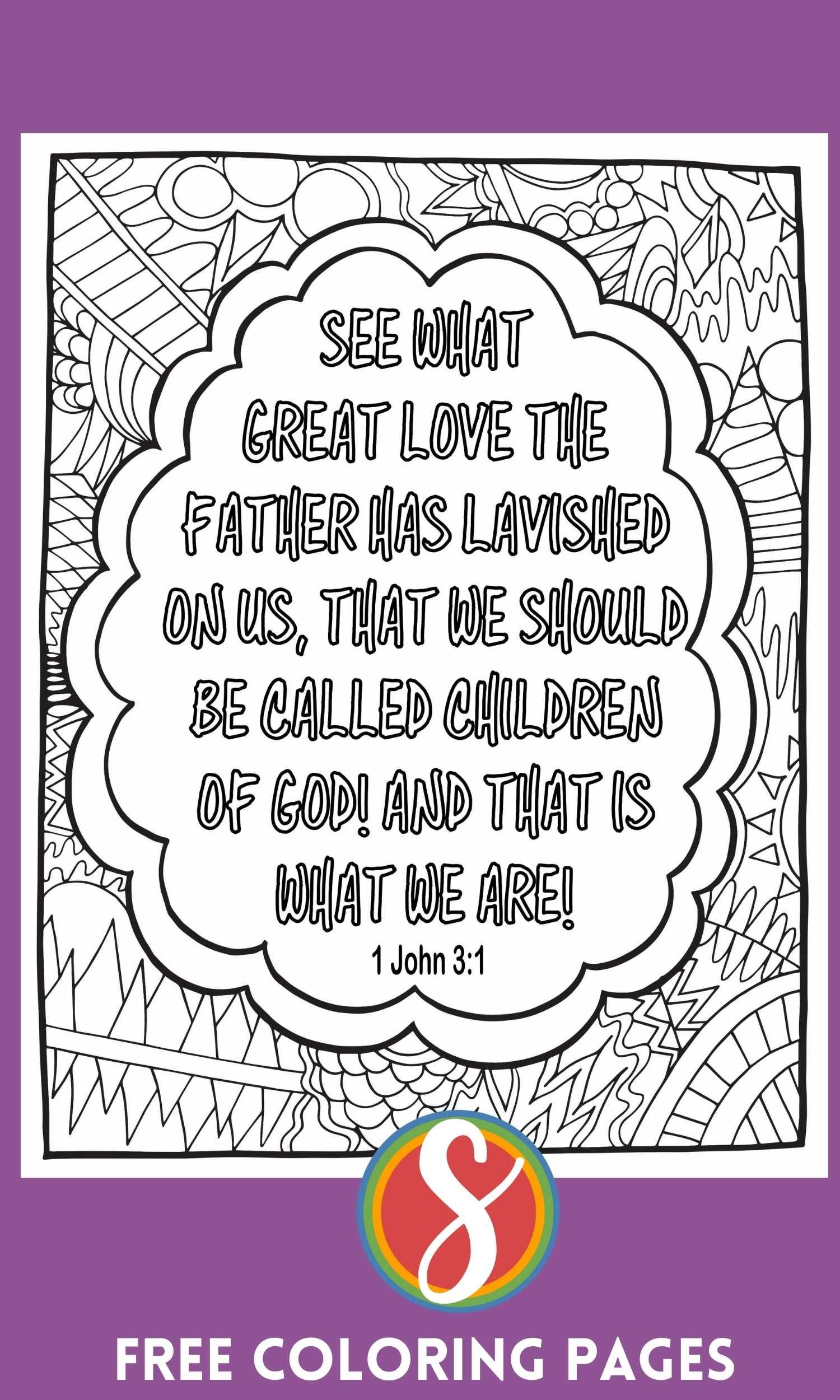 Free 1 John Coloring Pages — Stevie Doodles
