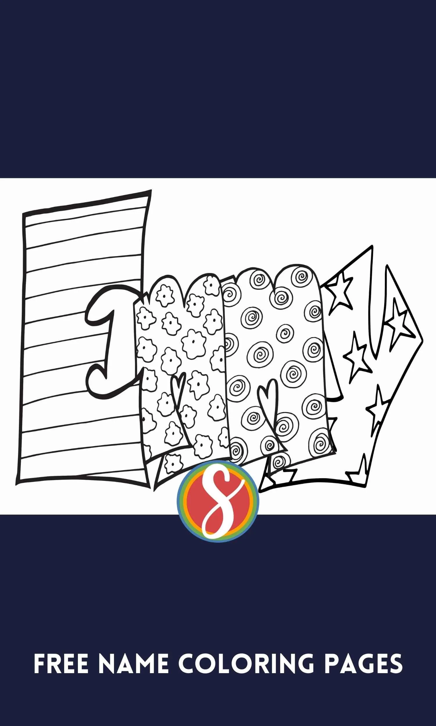 Free Emmy Name Coloring Pages - Classic & Princess Style — Stevie Doodles