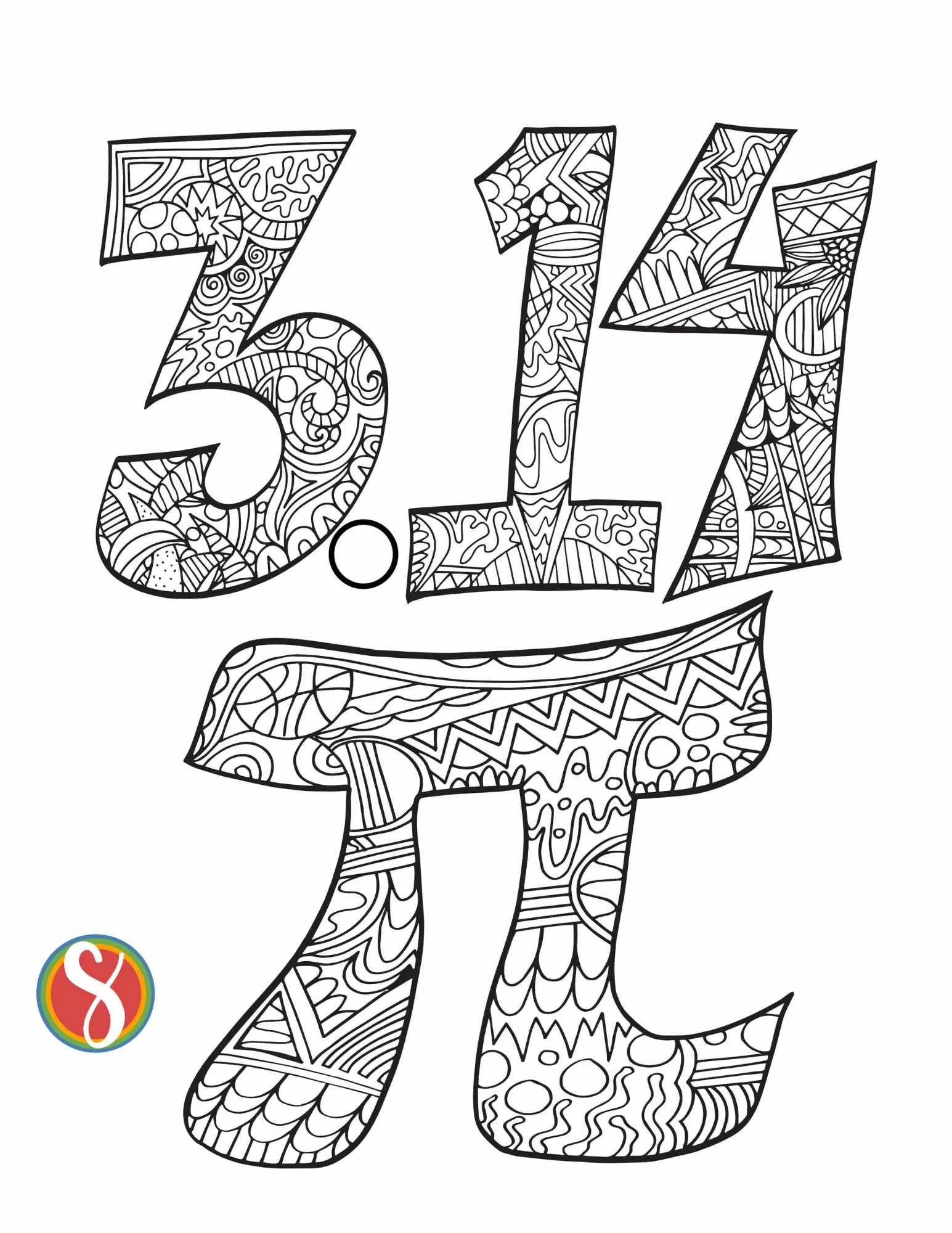 Free Pi Day Coloring Pages — Stevie Doodles