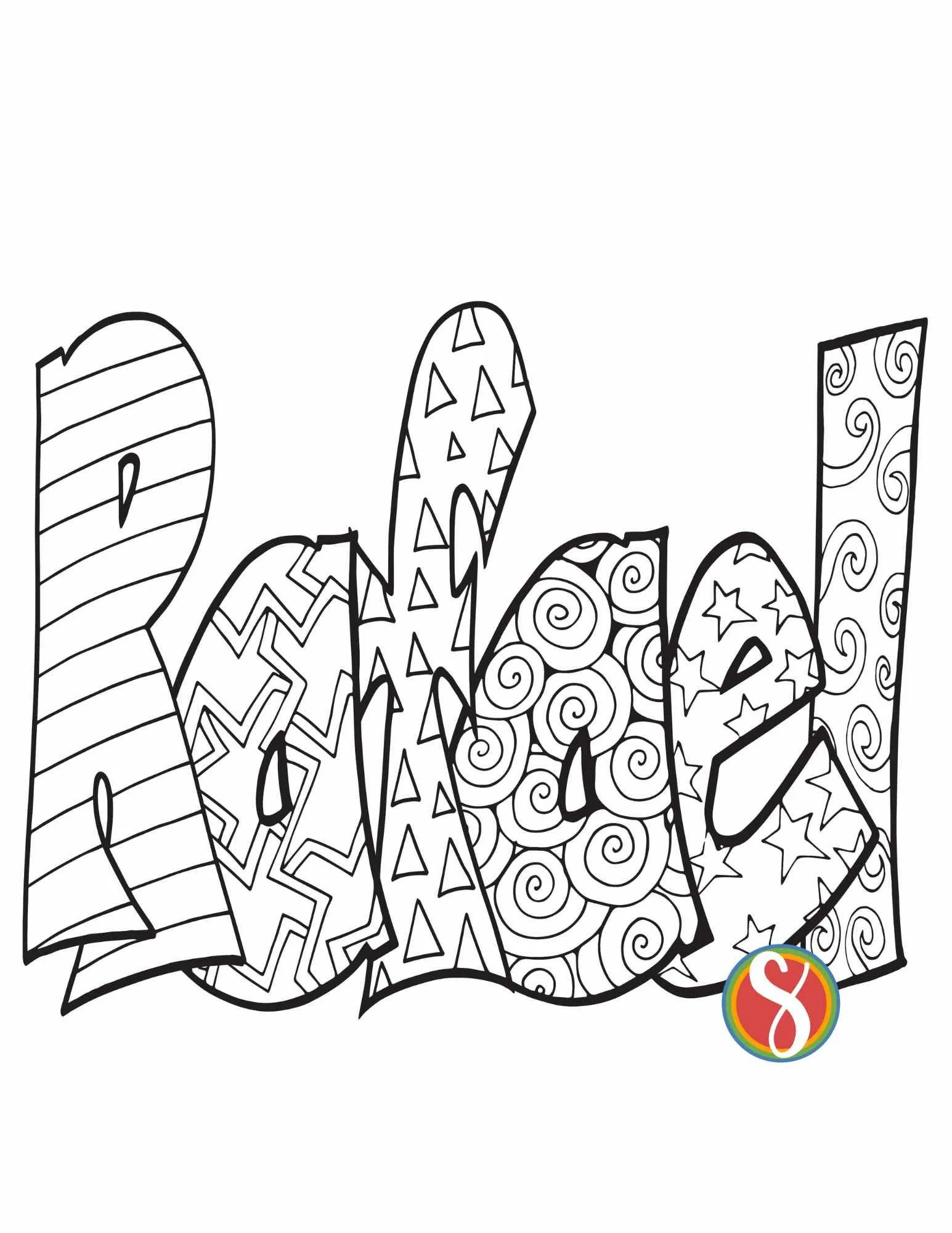 Free RAFAEL Name Coloring Pages — Stevie Doodles