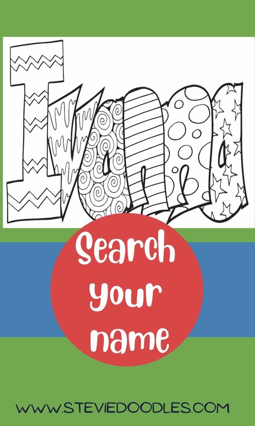 IVANNA Free Name Coloring Page — Stevie Doodles