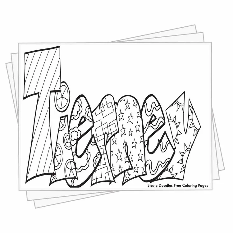 Free TIERNEY Coloring Page — Stevie Doodles