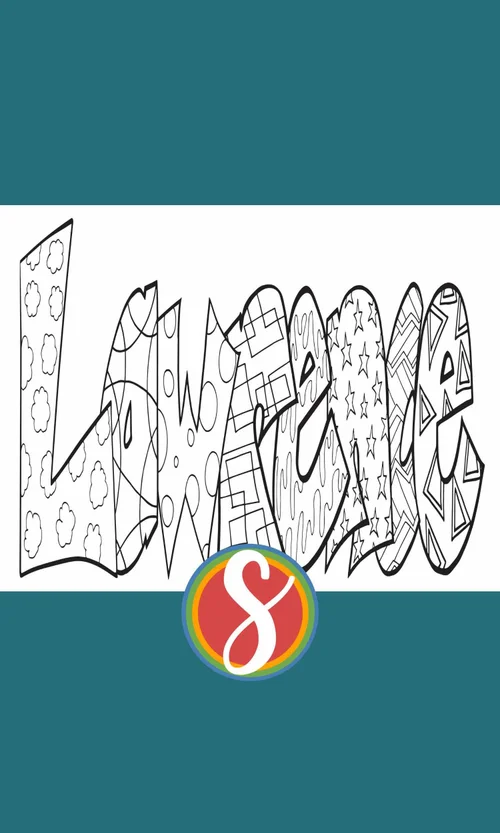 Free "Lawrence" Name Coloring Page — Stevie Doodles