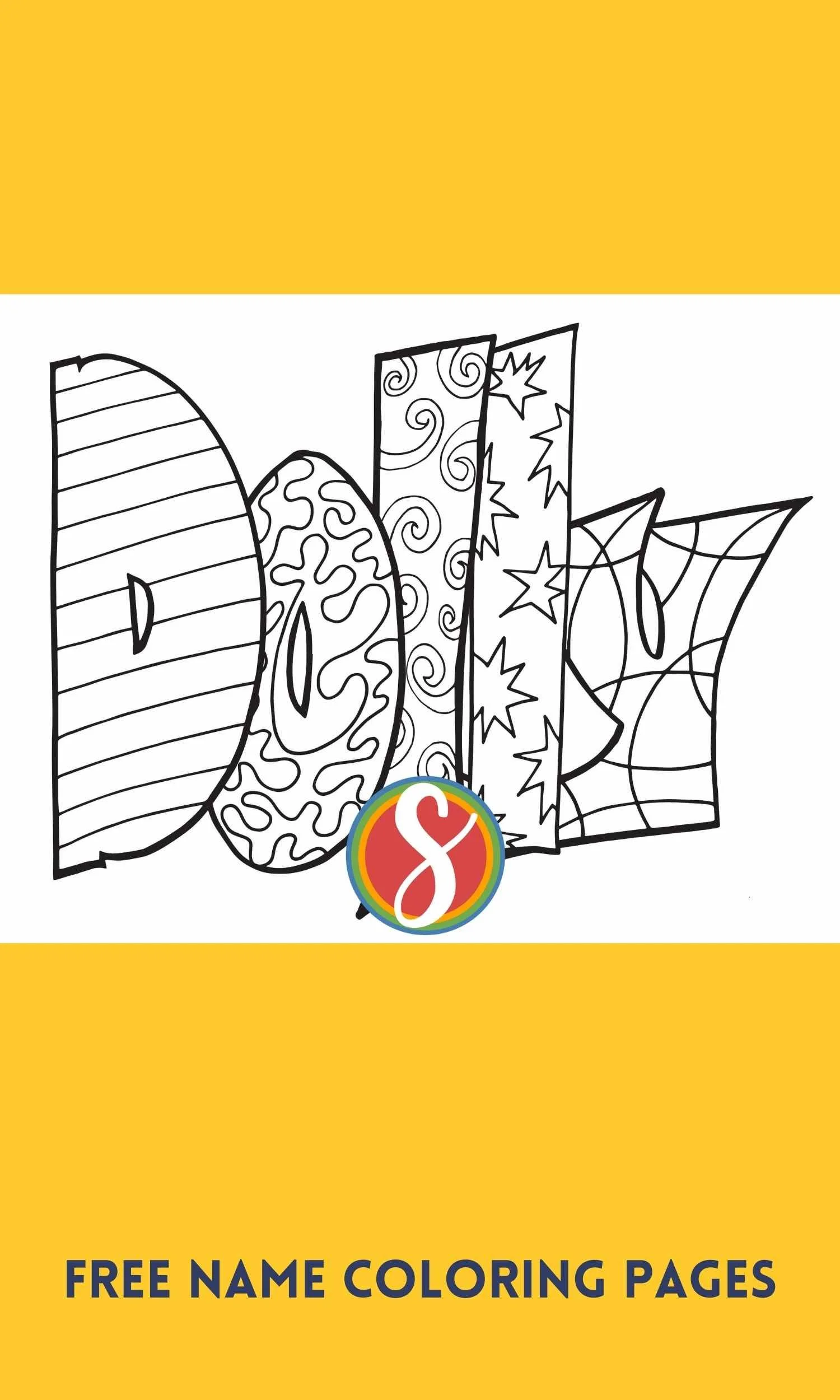 Free DOLLY Name Coloring Page Printable — Stevie Doodles