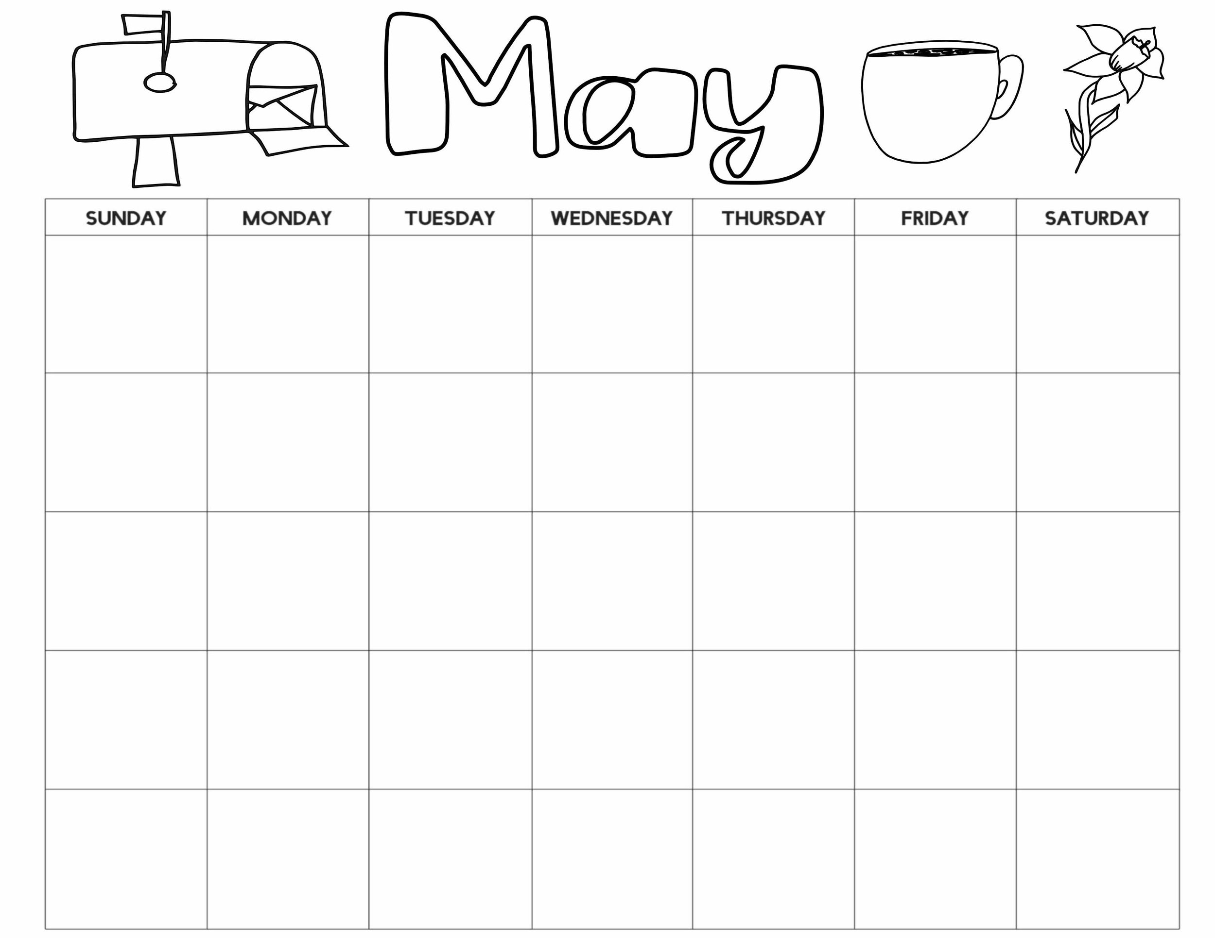 Free May Coloring Pages — Stevie Doodles