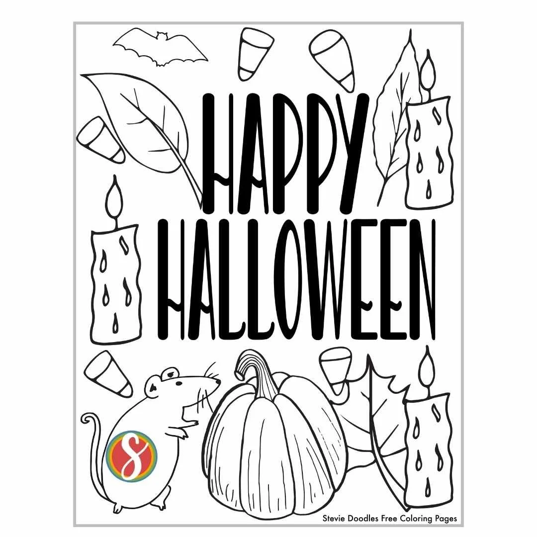 Free Halloween Coloring Pages — Stevie Doodles