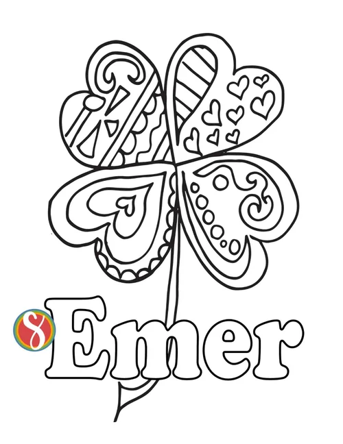 Free EMER Name Coloring Pages — Stevie Doodles