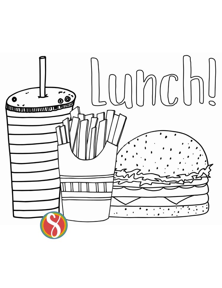 Free Hamburger Coloring Pages — Stevie Doodles