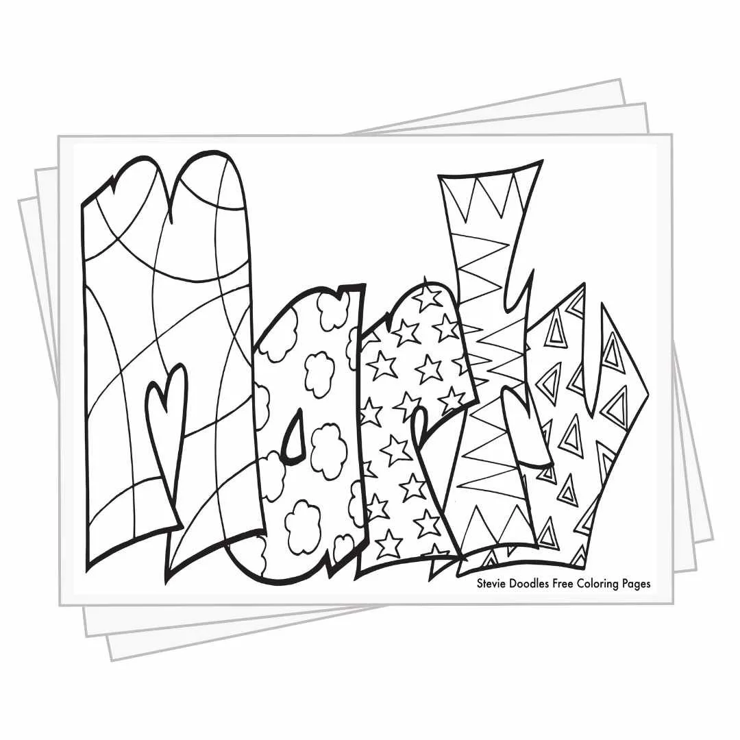 Free MARTY Coloring Page — Stevie Doodles