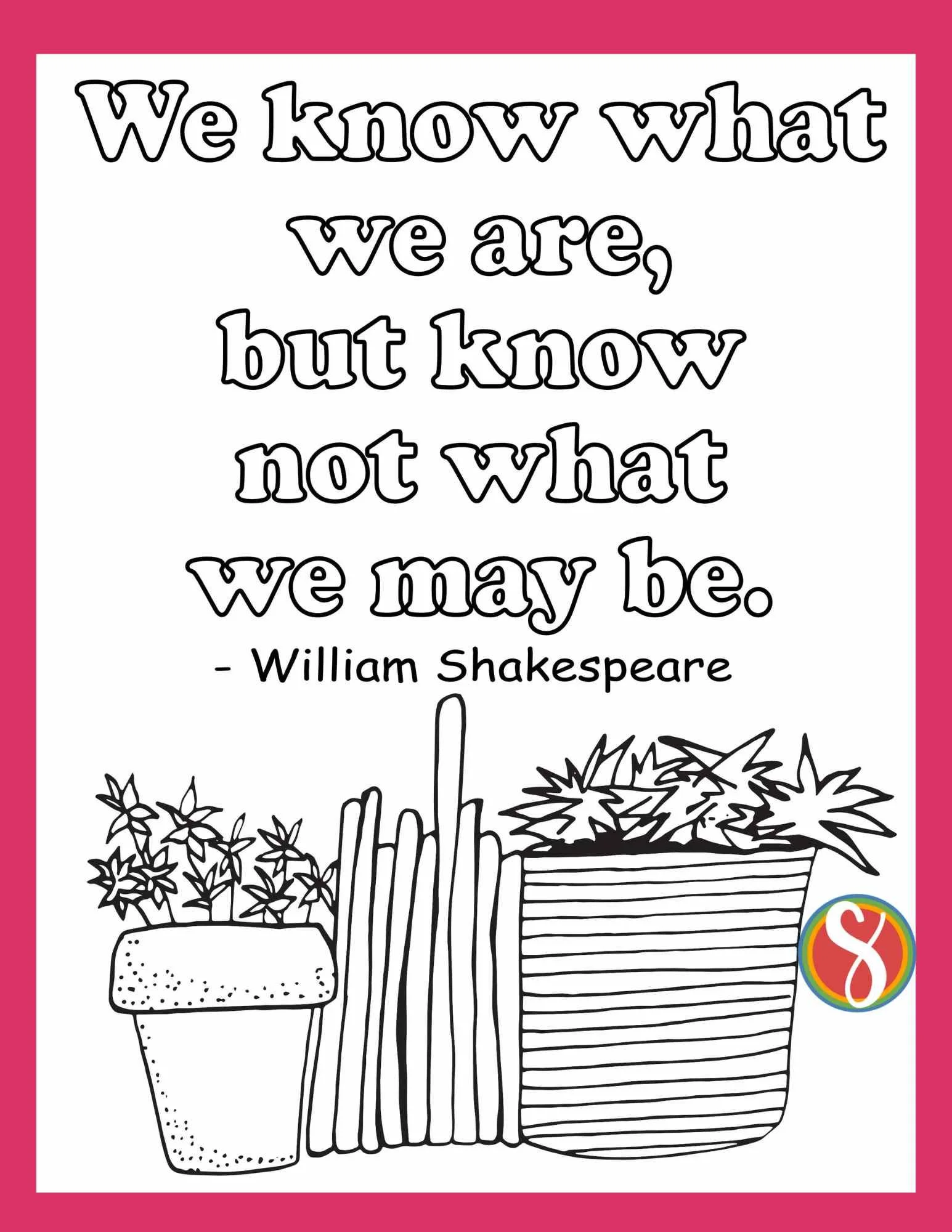 Free Shakespeare Quote Coloring Page — Stevie Doodles